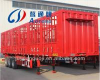 China 3 Axle 60 Ton Truck Open Cargo Flatbed Stake Fence Semi Trailer with JOST 2