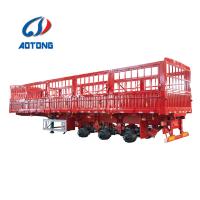 China Semi-Trailer 3 Axles 60 Tons Animal Poultry Grid Positions Fence Stake Cargo Transport for sale