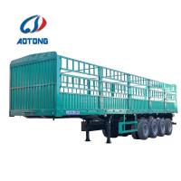 China 3 Axle 1800mm Side Wall Fence Cargo Semi Trailer for Transporting Livestock Animal Cattle for sale