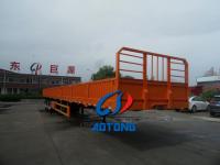 China Custom's Requirement Tri-axles Flatbed Sidewall Semi Truck Trailer for Cargo Shipping for sale