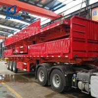 China 4 Axle 40-60 Ton Drop Side Wall Fence Semi Trailer for Sand Transport Optional Size for sale