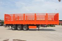 China 3 Axle Cargo Transport Truck Trailers for Cattle Carrier Steel Farm Fence Semi Trailers for sale