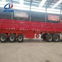 China 4 Axle 40-60 Ton Drop Side Wall Fence Semi Trailer for Sand Transport Optional Size for sale