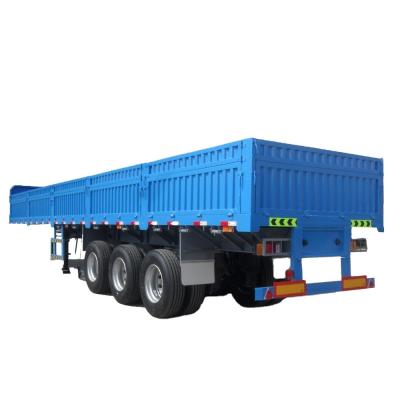 China 40 60 Tons Side Wall Fence Cargo Semi Truck Trailer with 4 Axles and Multifunctional for sale