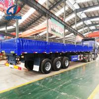China Dual Line Braking System 40ft Flatbed Trailer for Bulk Cargo Delivery Steel Material for sale