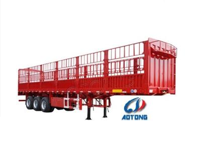 China 3 Axles Heavy Transport High Side Fence Semi Trailer with Dolly and Checked Plate for sale
