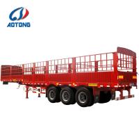 China 3 Axles Heavy Transport High Side Fence Semi Trailer with Dolly and Checked Plate for sale