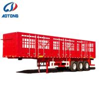 China 3 Axles Heavy Transport High Side Fence Semi Trailer with Dolly and Checked Plate for sale