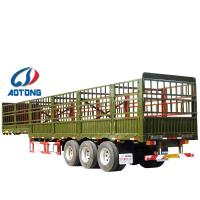 China 3 Axles Heavy Transport High Side Fence Semi Trailer with Dolly and Checked Plate for sale