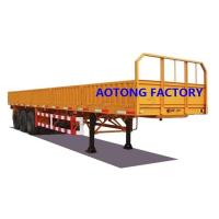 China 3 * 13ton Capacity Side Wall Flatbed Truck Semi Trailer 40T 3 Axles Cargo Transporting for sale