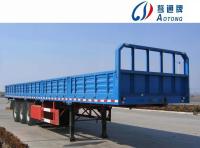 China 3 * 13ton Capacity Side Wall Flatbed Truck Semi Trailer 40T 3 Axles Cargo Transporting for sale