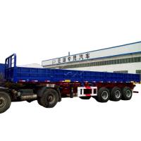 China Side Board Fence Tri Axles Flatbed Detachable Sidewall Semi Trailer for Cargo Carrier for sale