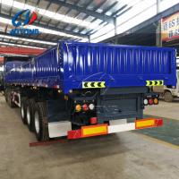 China Side Board Fence Tri Axles Flatbed Detachable Sidewall Semi Trailer for Cargo Carrier for sale