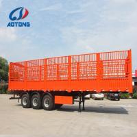 China 10pcs Leaf Spring 3-Axle Aotong Livestock Transport Semi Trailer for Cattle and Horses for sale