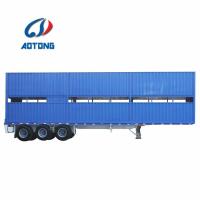 China Electrical Hydraulic Lift Livestock Transporter Semi Trailer with 3 Axles and 2 Layers for sale