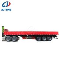 China Truck Trailer Three Axle 80 Ton Side Wall Drop Deck Fence Stake Cargo Semi Trailer for sale