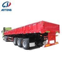 China Truck Trailer Three Axle 80 Ton Side Wall Drop Deck Fence Stake Cargo Semi Trailer for sale
