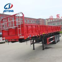 China Truck Trailer Three Axle 80 Ton Side Wall Drop Deck Fence Stake Cargo Semi Trailer for sale