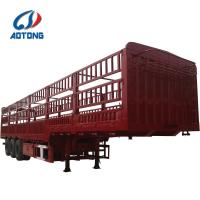 China Twist Locks Tri Axles Livestock Fence Cargo Semi Trailer Truck /Animal Fence Trailer for sale