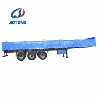 China 3-4 Axle Lowbed Trailer for 40 Ton Side Wall Semi Trailer Sand Stone Bulk Cargo Transport for sale