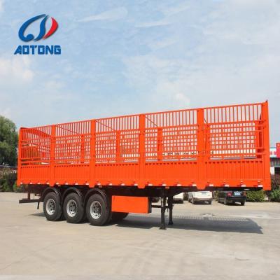 China 3 Axls 50-80 Tons Fence Cargo Semi Truck Trailers with T700/Q345 Steel Main Beam for sale