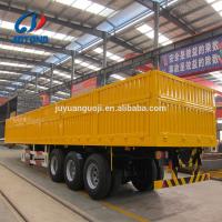 China Steel High Bed Semi-trailer Truck 3 axles 60Ton cargo carrier truck trailers with good for sale