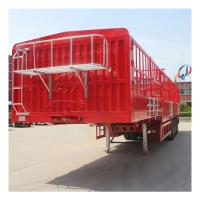 China 3 Axle Stake Type Truck For Cattle Sheep Pig Transport Cargo Dual Line Braking System for sale