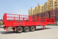 China 3 Axle Stake Type Truck For Cattle Sheep Pig Transport Cargo Dual Line Braking System for sale