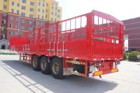 China 3 Axle Stake Type Truck For Cattle Sheep Pig Transport Cargo Dual Line Braking System for sale