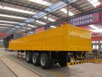 China Tri Axles Lowbed Semi Trailer with Ladder Side Wall and 28 Ton Two Speed Landing Gear for sale