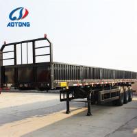 China Semi-Trailer Aotong Tri Axle 13m General Stepped Cargo Trailer with Flat Bed Side Walls for sale