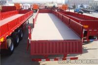 China Steel 3 Axles Cargo Transport Trailer/Platform Log Timber Truck Semi Trailer Side wall truck trailers for sale