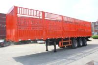 China Fence Semi Trailer 3 Axle Stake type Trailers Truck for Cattle Sheep Pig Animal Transport for sale
