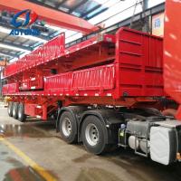 China Steel 3 Axles Cargo Transport Trailer/Platform Log Timber Truck Semi Trailer Side wall truck trailers for sale