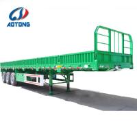China Tri-angle 50tons drop side wall bulk cargo transporting sidewall semi trailer truck for sale