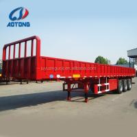 China Tri-angle 50tons drop side wall bulk cargo transporting sidewall semi trailer truck for sale