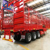 China Aotong 3 Axle Fence Cargo Trailer with Automatic Lifting and Livestock Store House for sale