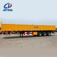 China Tri-angle 50tons drop side wall bulk cargo transporting sidewall semi trailer truck for sale