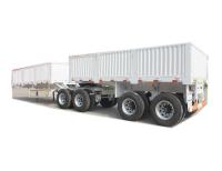 China 10 Steel Spring Suspension Super Link Side Dump Semi Trailer with 30 tons Max Payload for sale
