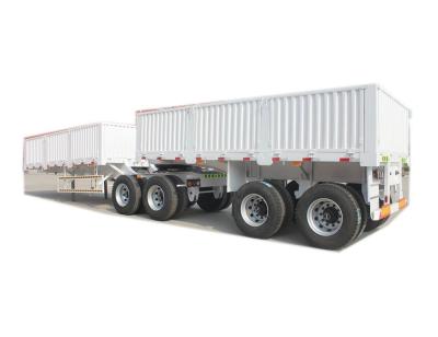 China 10 Steel Spring Suspension Super Link Side Dump Semi Trailer with 30 tons Max Payload for sale