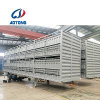 China 10pcs Leaf Spring Aotong Stake Fence Cargo Semi Trailer for Pig Cattle Sheep Transport for sale