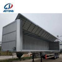 China 11000*2500*1500 Truck Trailer 3 Axles Box Cargo Truck Wing Van Opening Semi Trailer for sale