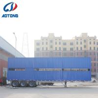China 3 Axles Two Storages 50 Head Cow Livestock Fence Truck Trailer for Cattle Transport for sale