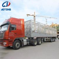 China 3 Axles Two Storages 50 Head Cow Livestock Fence Truck Trailer for Cattle Transport for sale
