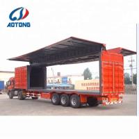 China 3 Axles Box Cargo Truck Wing Van Opening Semi Trailer with 500mm Hight and FUWA Axle for sale