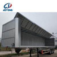 China 3 Axles Box Cargo Truck Wing Van Opening Semi Trailer with 500mm Hight and FUWA Axle for sale
