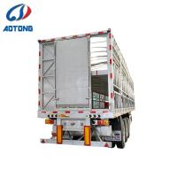 China 3 Axles Two Storages 50 Head Cow Livestock Fence Truck Trailer for Cattle Transport for sale