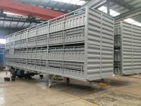 China Double Deck 3-axle Steel Animal Transport Storehouse Bars Semi Trailer Superior Design for sale