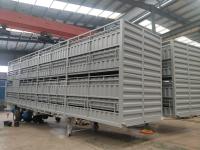China Double Deck 3-axle Steel Animal Transport Storehouse Bars Semi Trailer Superior Design for sale