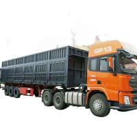 China Dual Line Braking System 13000X2500X1800MM Semi Drop Fence Log Box Truck Trailer for sale